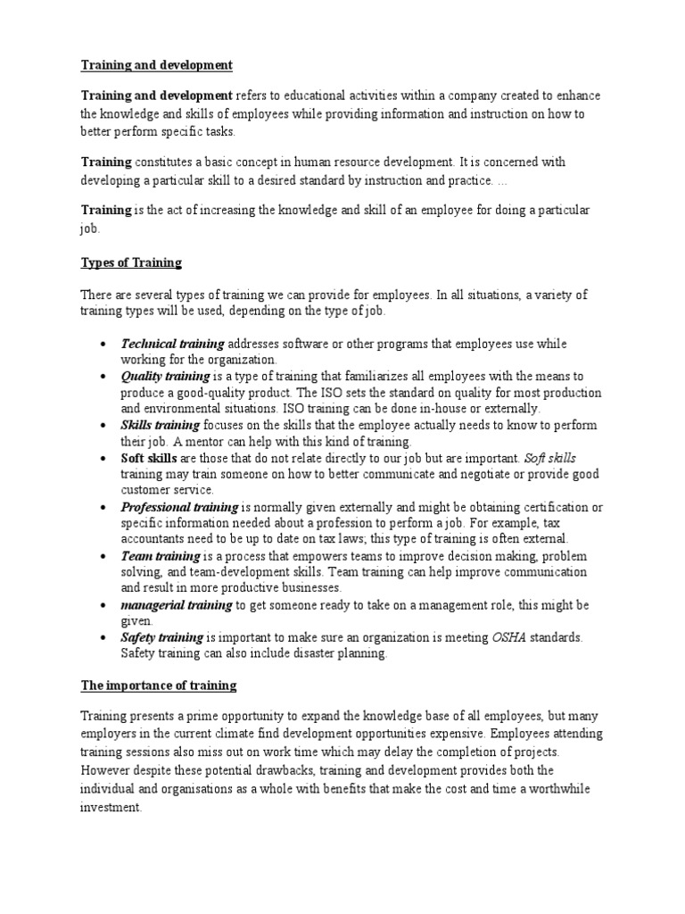 Employee Training and Development Guide | PDF | Mentorship | Employment