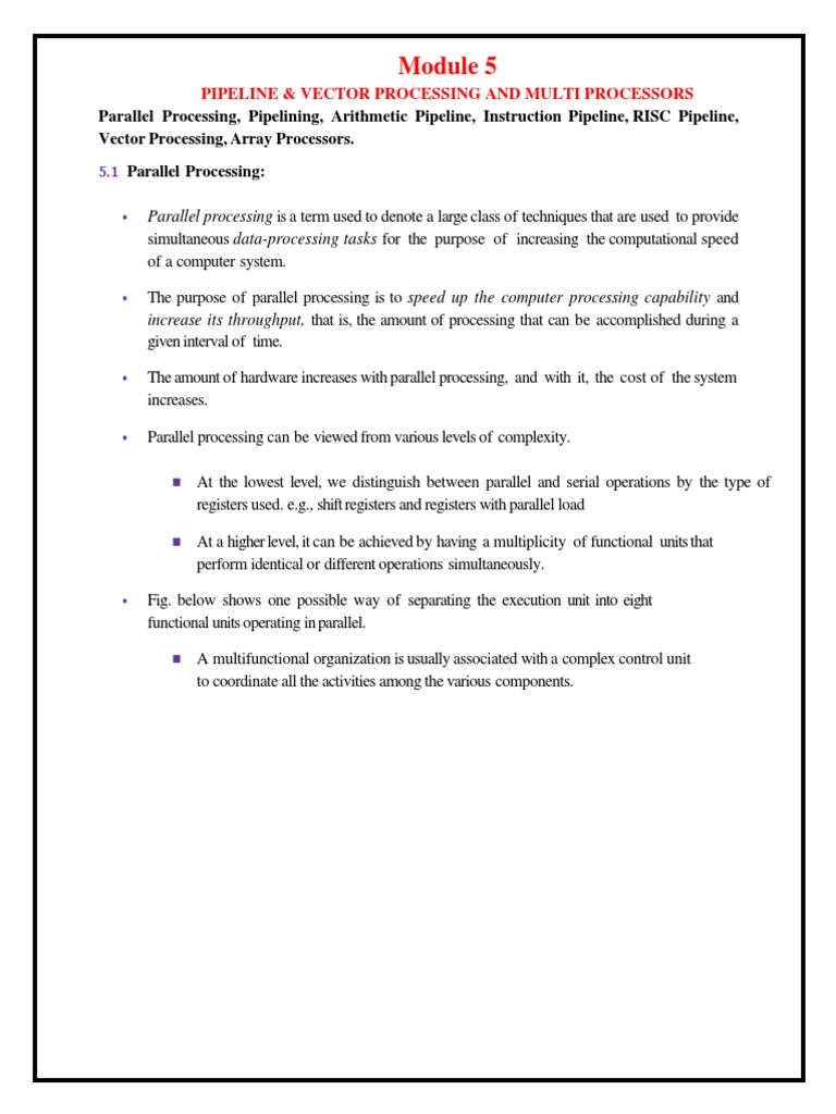CO Module 5 Notes | Download Free PDF | Central Processing Unit ...