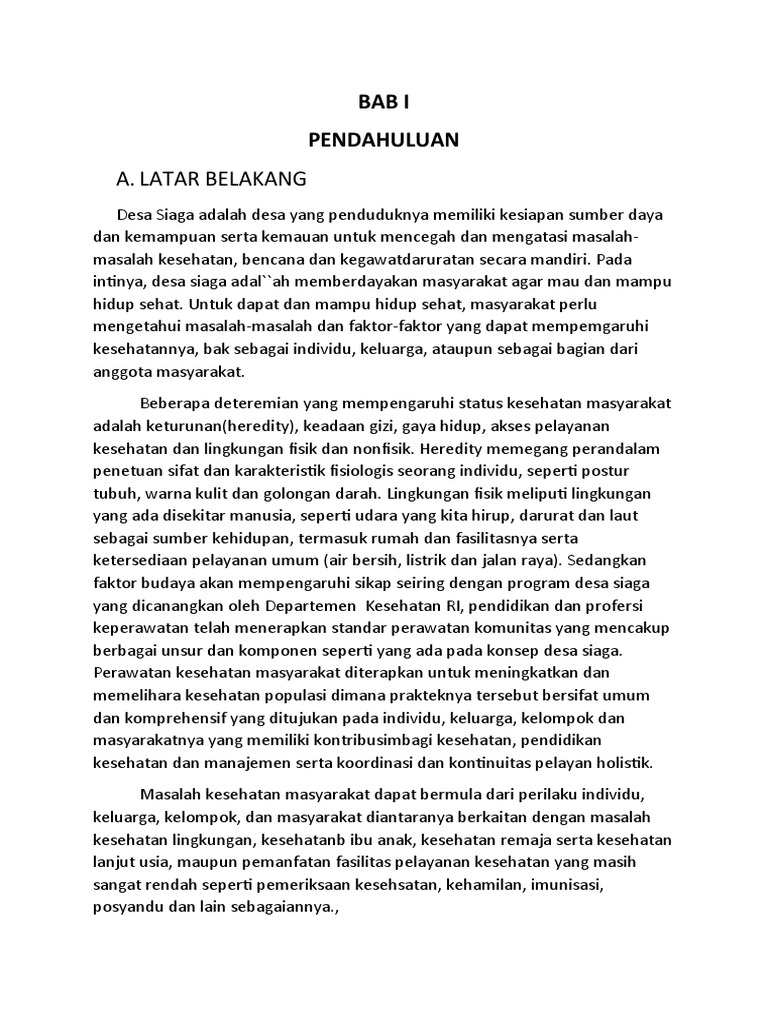 Latar Belakang Desa Siaga | PDF