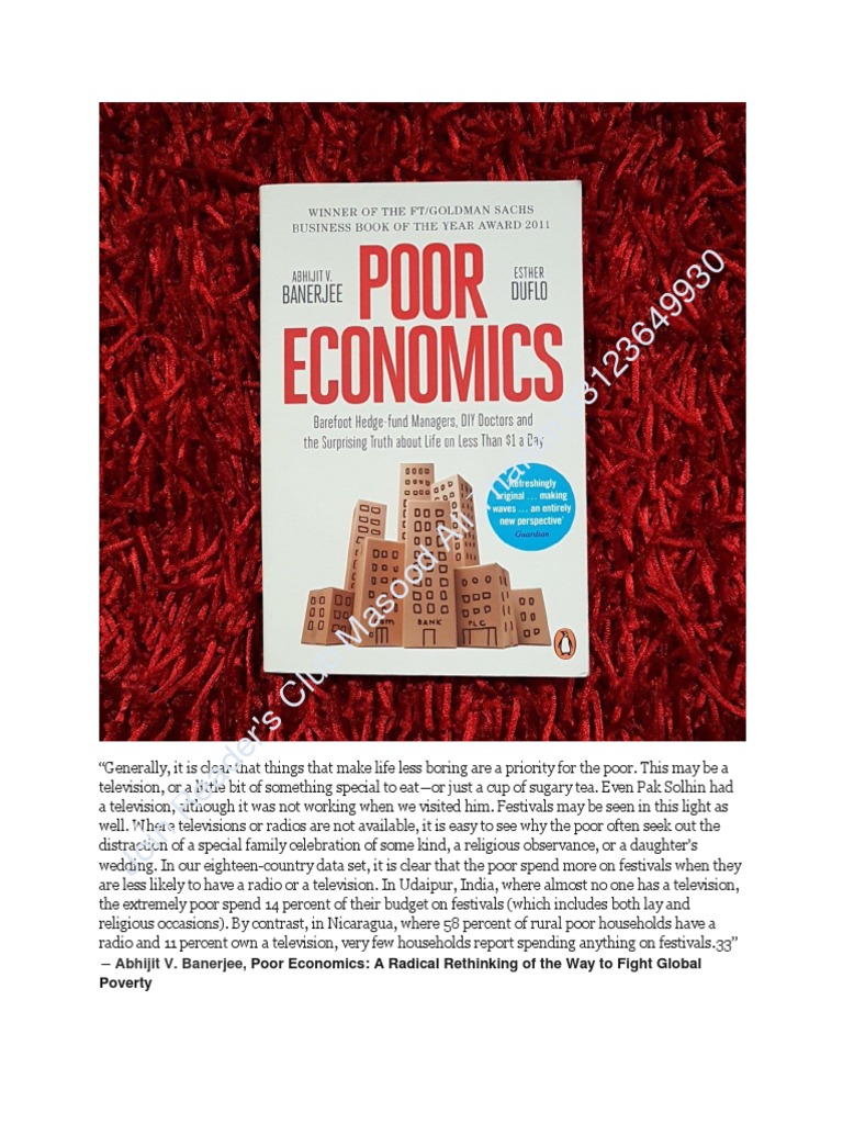 Poor Economics Abhijitnbanjerji | PDF | Microcredit | Poverty
