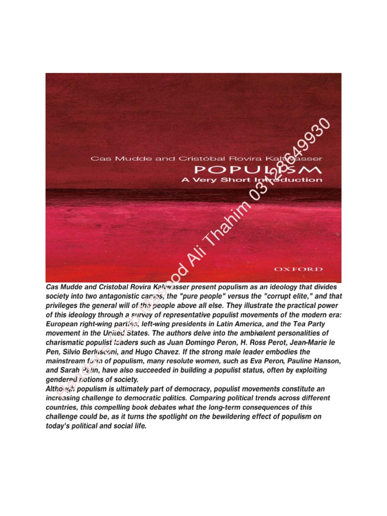 Populism A Very Short Introduction Oxford | PDF | Populism | Political ... Populism A Very Short Introduction Oxford | PDF | Populism | Political ...