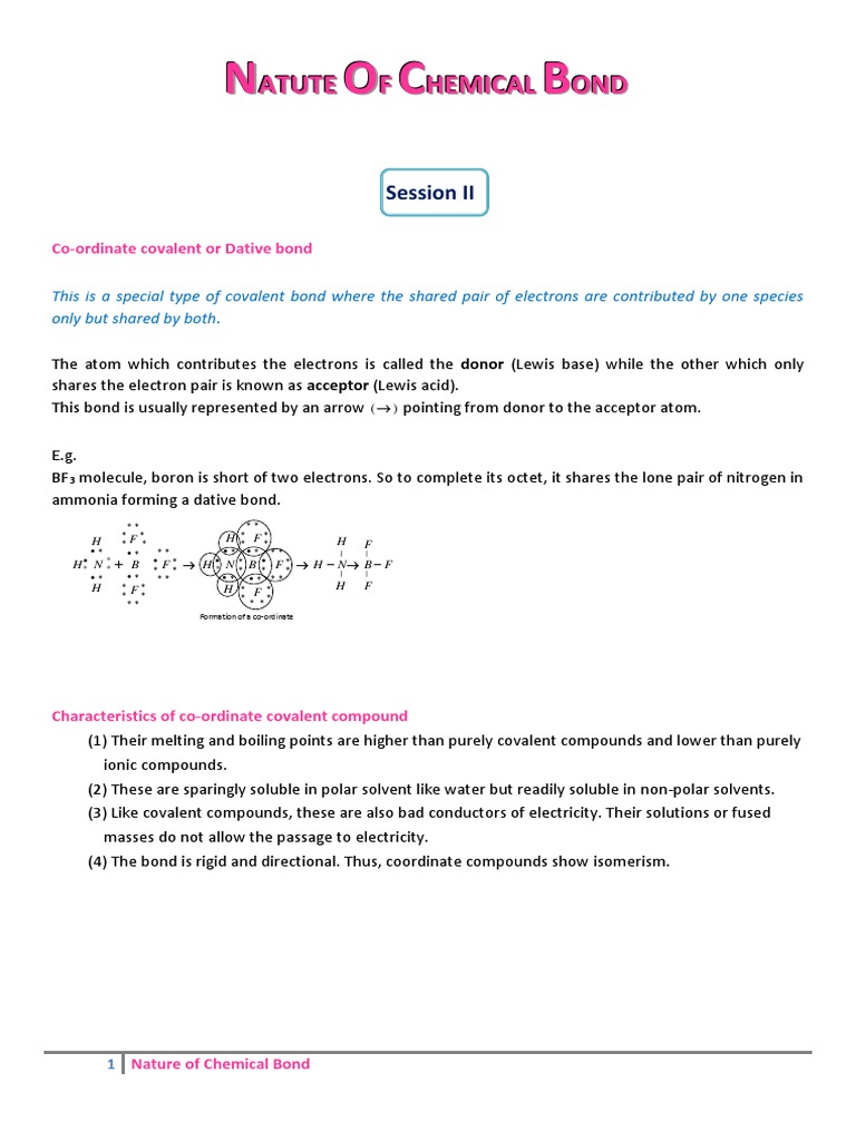 Nature of Chemical Bond S II | PDF | Chemical Polarity | Chemical Bond
