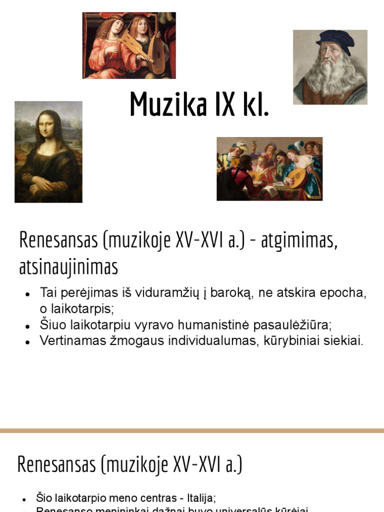Muzika Ix Kl. Renesansas | PDF