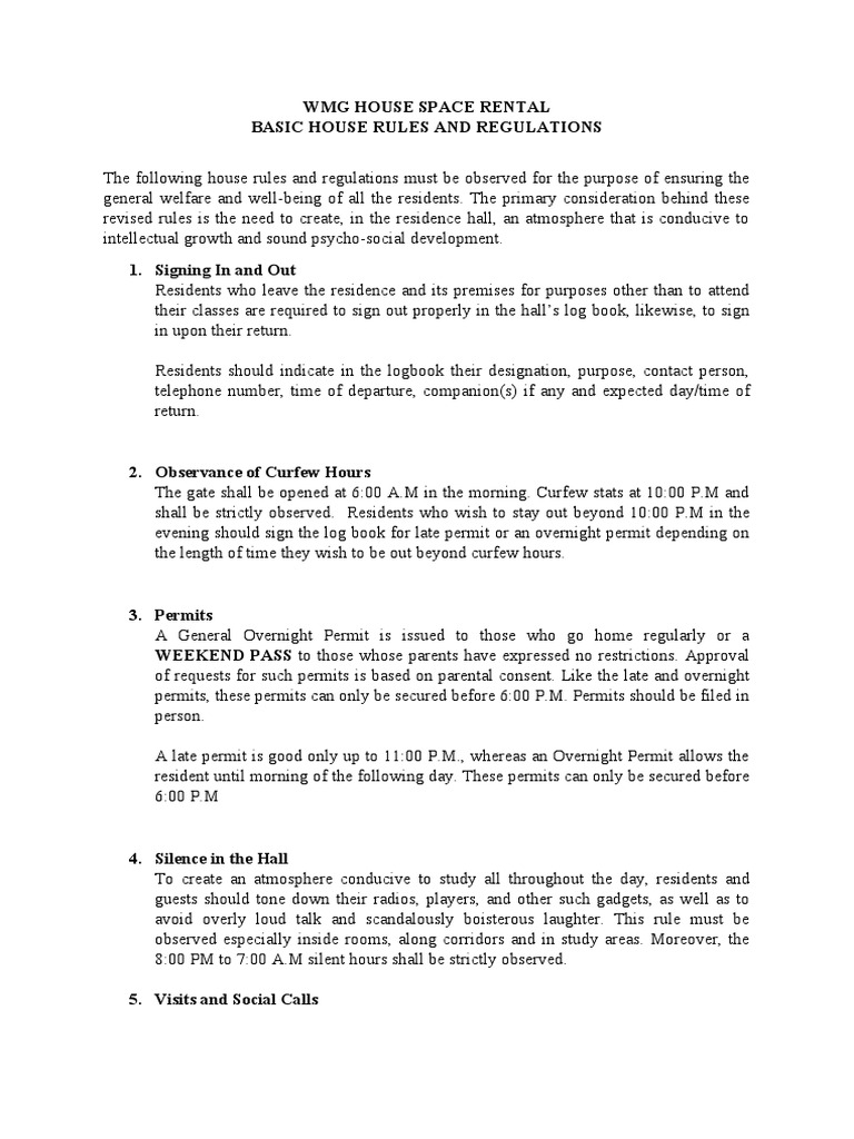 WMG HOUSE SPACE RENTAL Agreement | PDF | Bathroom | Toilet