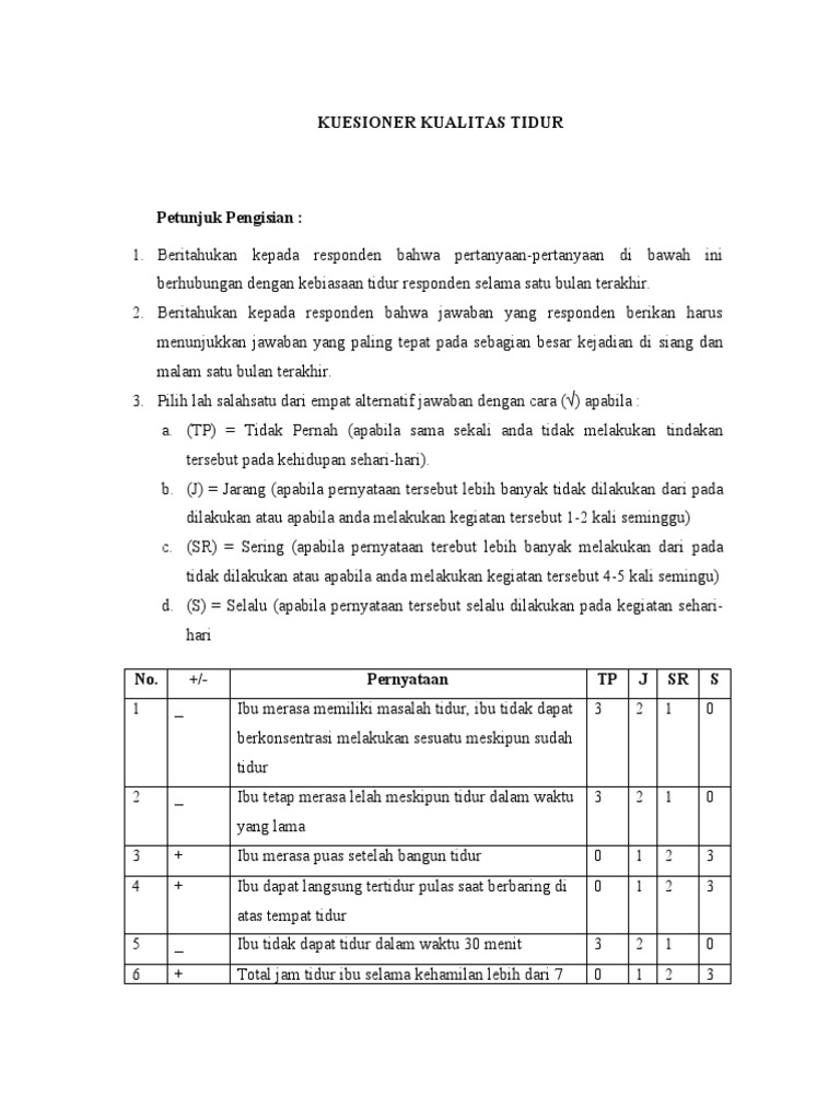 Kuisioner Benar | PDF
