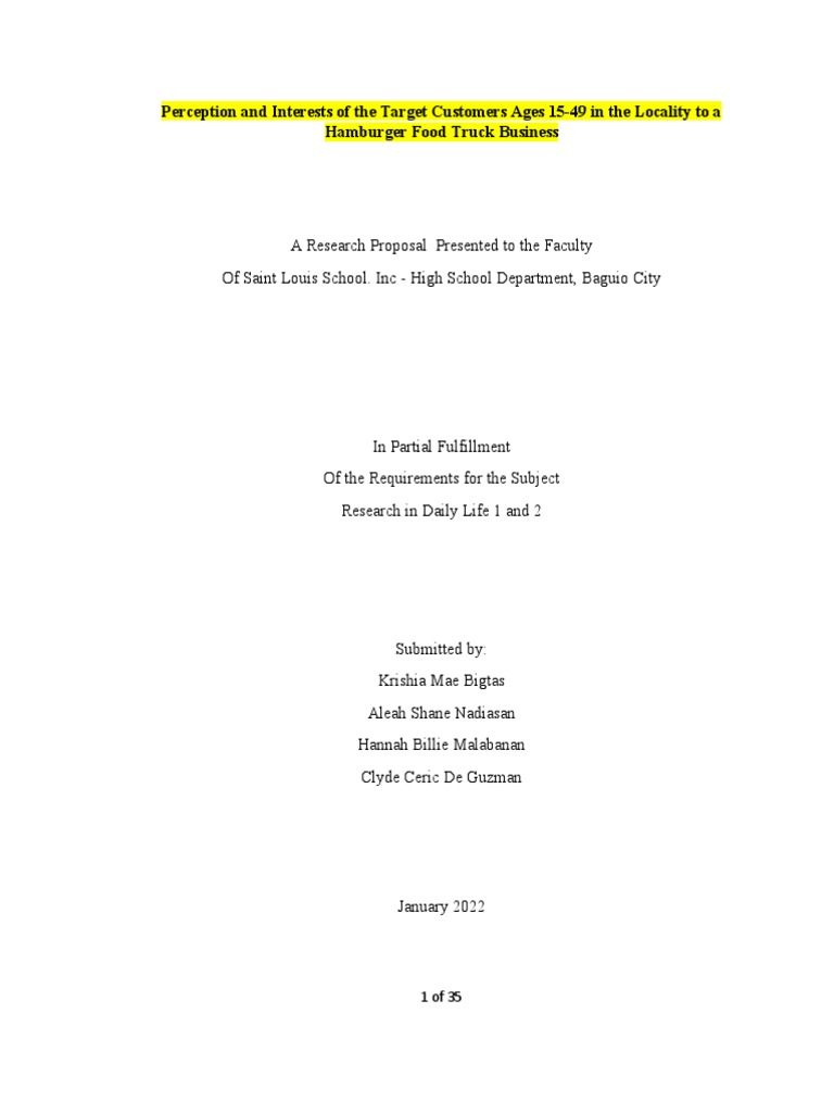 12ABM GROUP3 REVISED INTRO AND METHODOLOGY Decemeber Revision 1 | PDF | Point Of Sale | Hamburgers