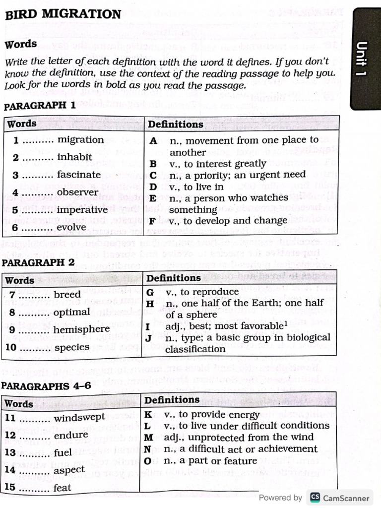 Unit 1 Bird Migration Pdf