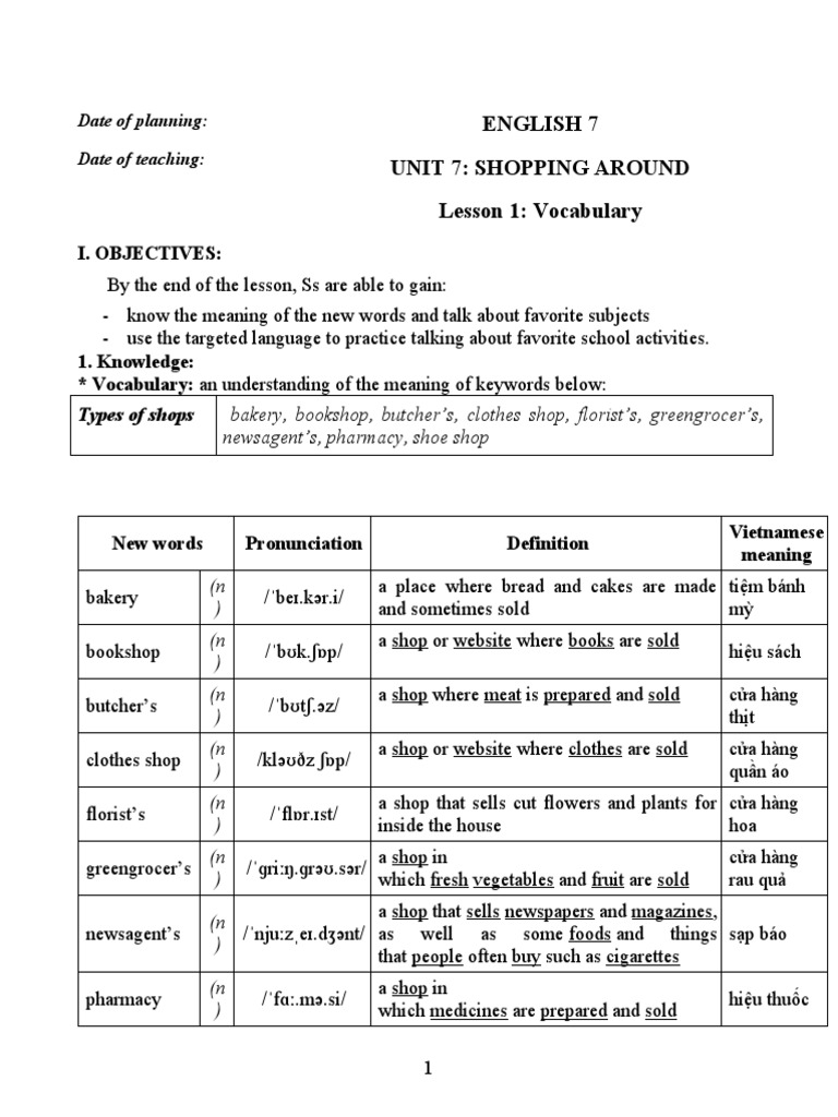 ED7 - Unit 7 - Done (5512) | Download Free PDF | Teachers | Vocabulary