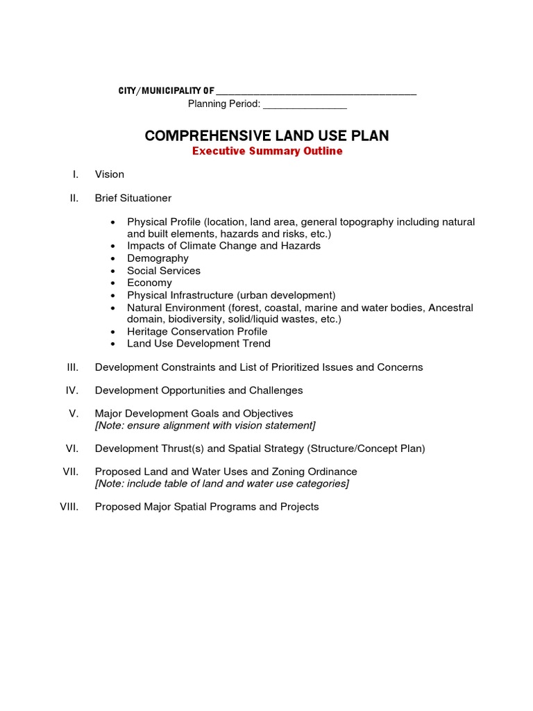 Full Clup Draft Outline Template | PDF | Agriculture | Transport