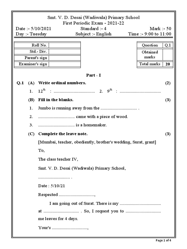 STD - 4 - English | PDF | Linguistics | Languages
