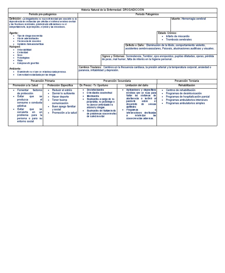 Historia Natural de La Enfermedad Formato | PDF | La dependencia de ...