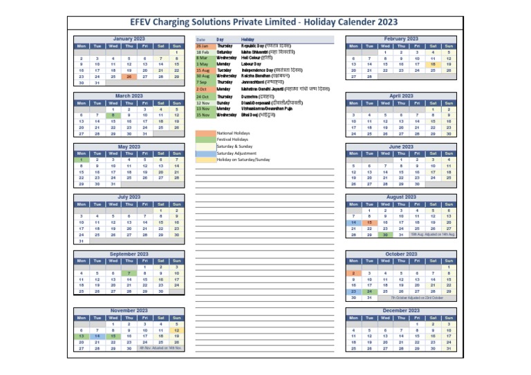 Holiday Calendar - 2023 | Download Free PDF | Traditions | Religious ...