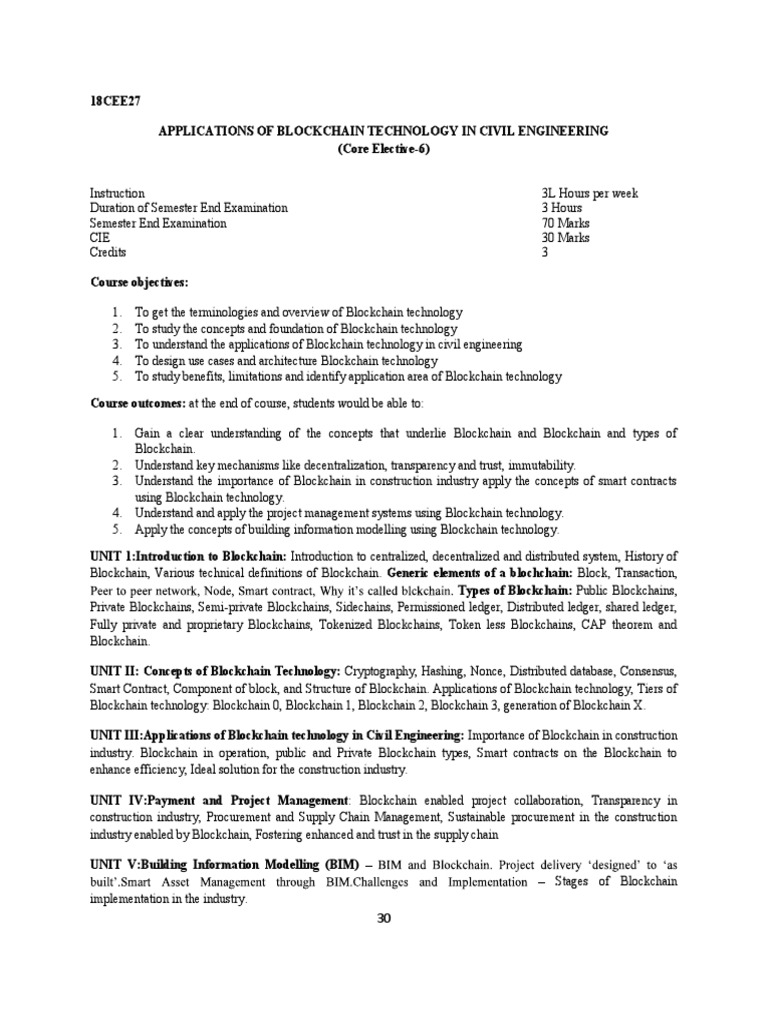 Block Chain Technologies-Syllabus | PDF | Bitcoin | Information ...