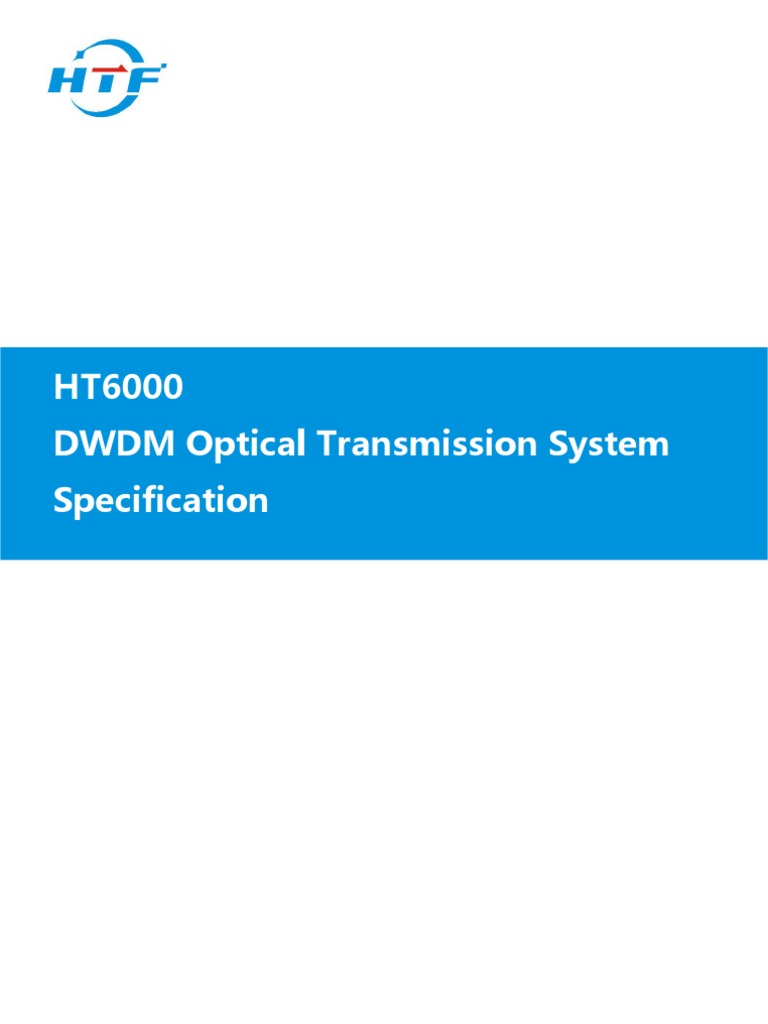 HT6000 DWDM Optical Transmission System | PDF | Wavelength Division ...