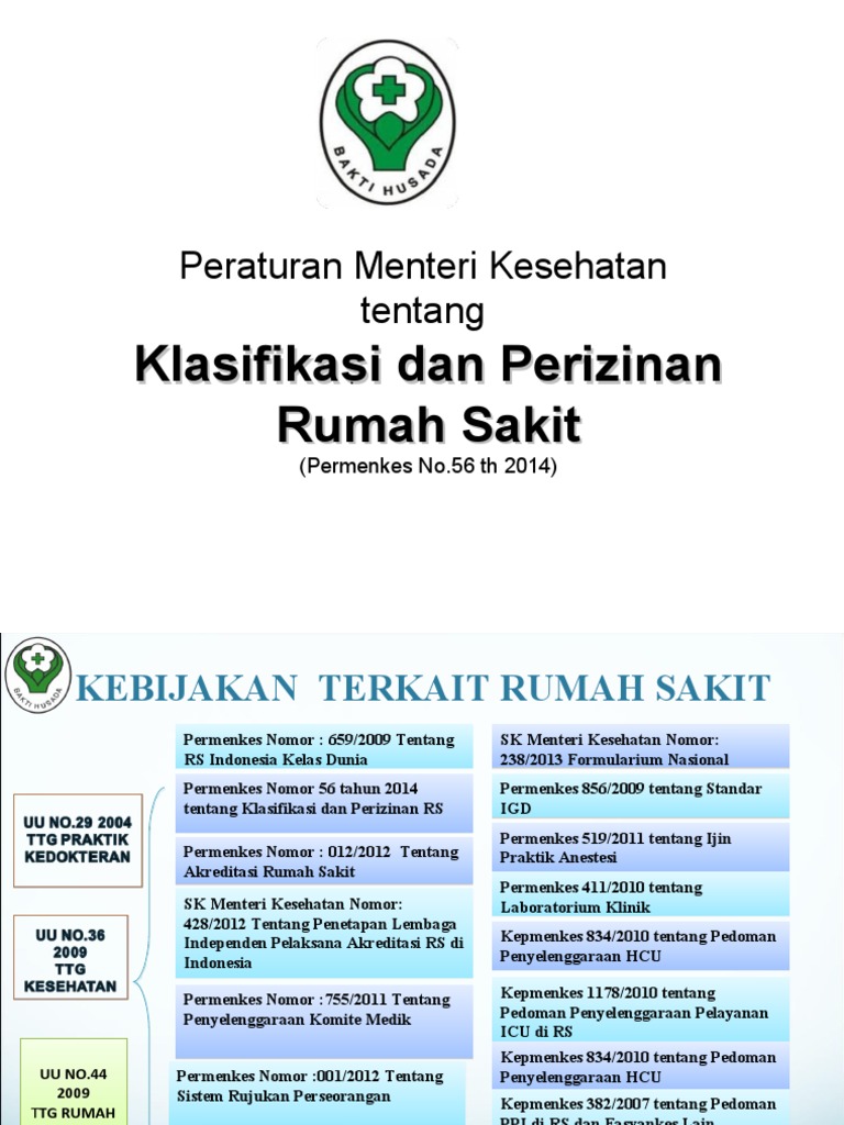Permenkes 56 Th 2014 tentang Klasifikasi dan Perizinan RS | PDF