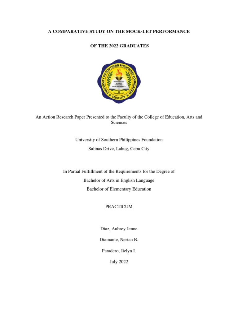 2022 Graduates' Mock-LET Study | PDF | Teachers | Licensure