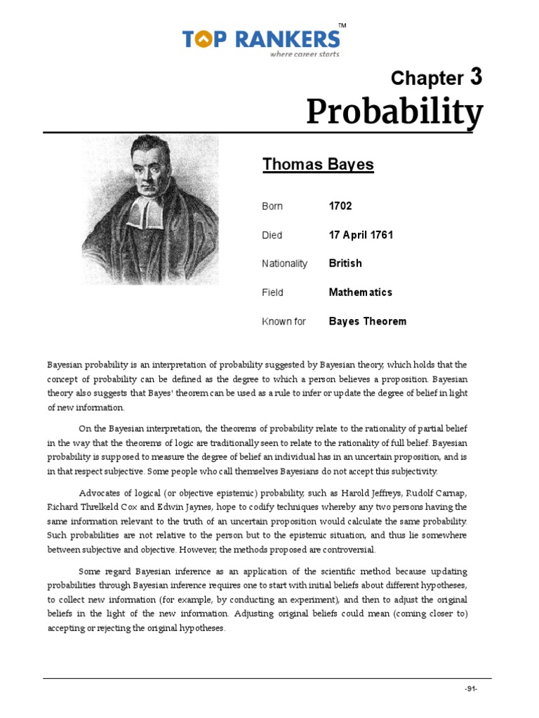03 Probability | PDF | Bayesian Probability | Mathematics