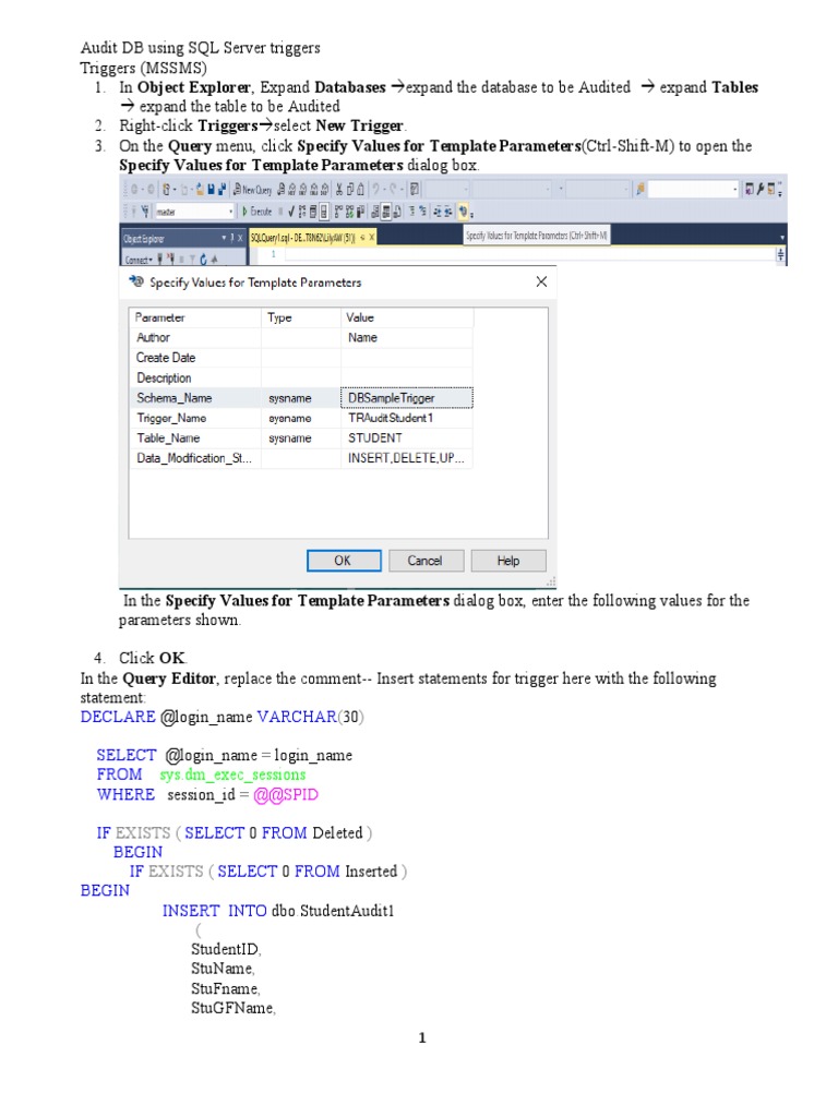Audit DB Using SQL Server Triggers | PDF