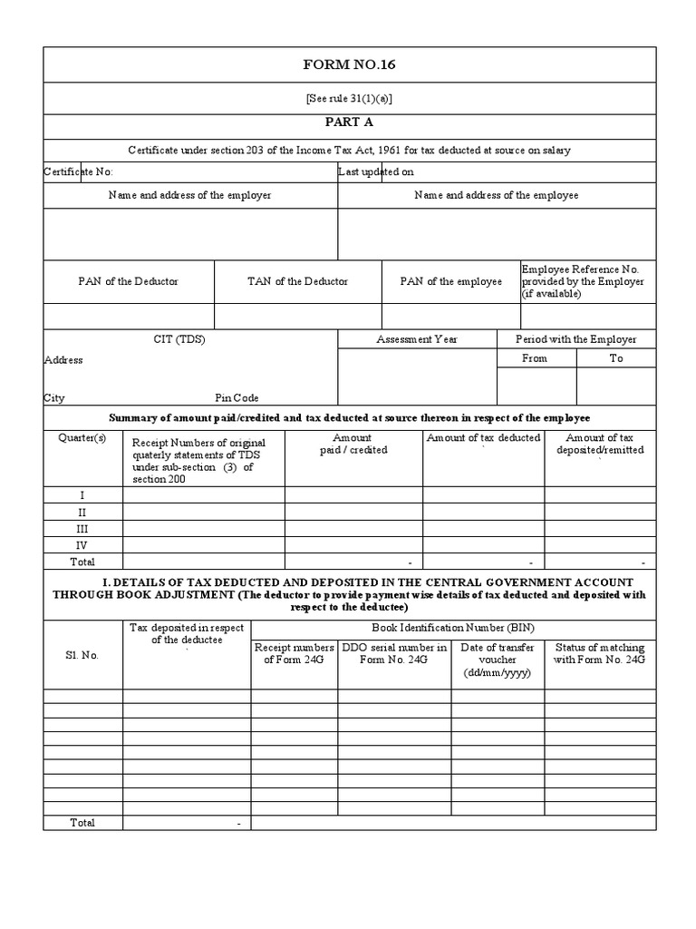 Form 16 | PDF | Personal Finance | Public Finance
