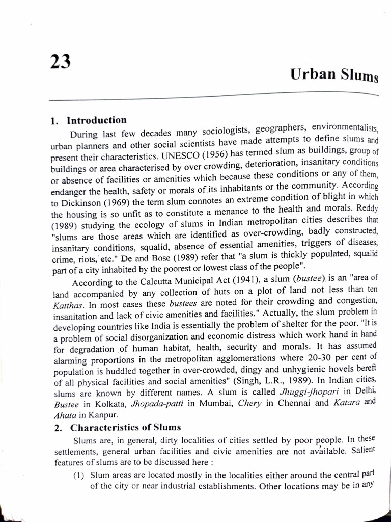 Urban Slums | PDF | Slum | Urbanization