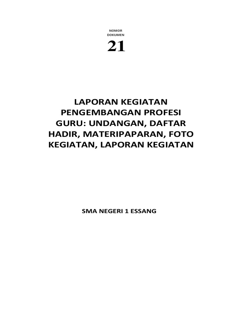 Laporan Kegiatan Pengembangan Profesi Guru 1 | PDF | Karier & Perkembangan