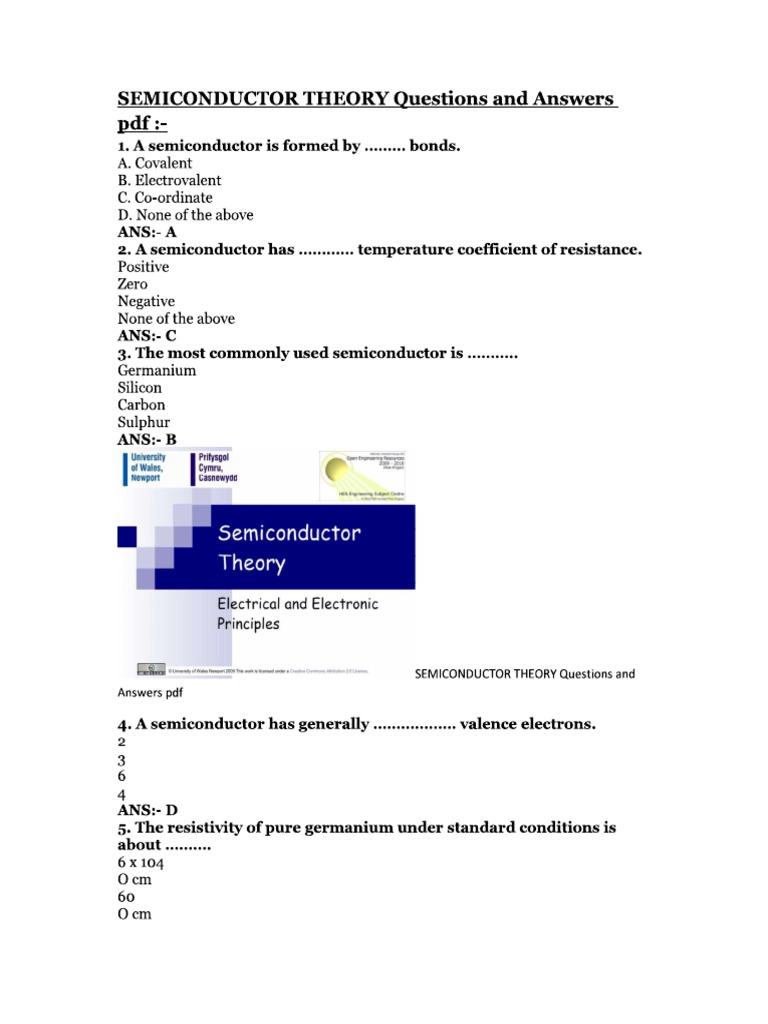 MCQ | Download Free PDF | Field Effect Transistor | Rectifier