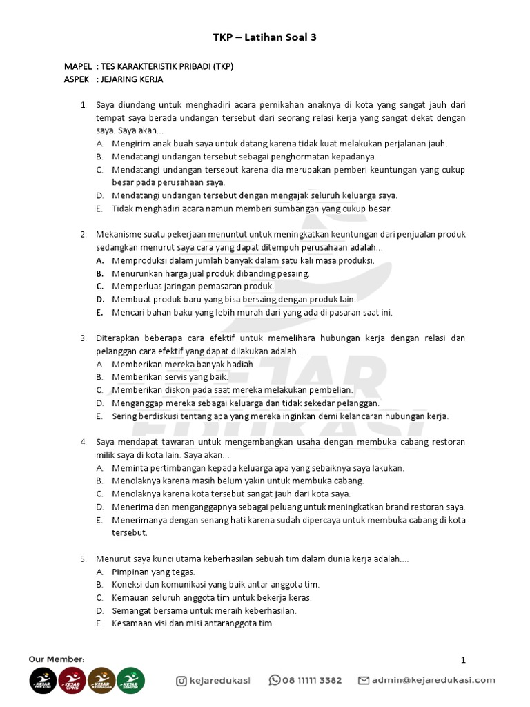 TKP - Latihan Soal 3 | PDF