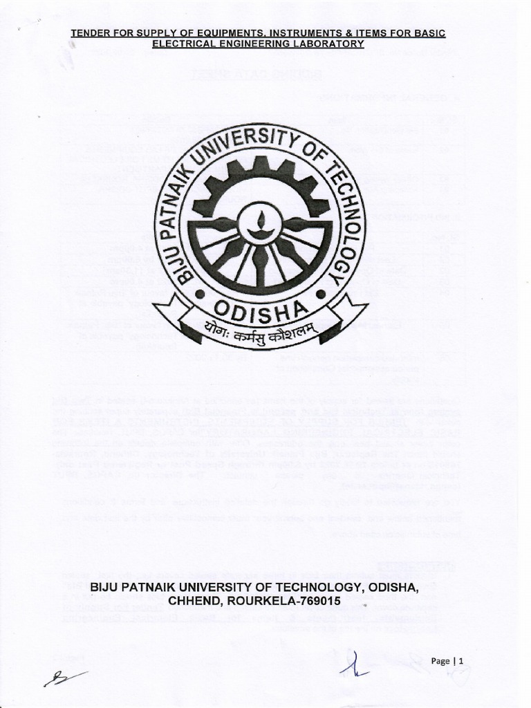 Tender For Supply of Equipments, Instruments & Items For Basic ...
