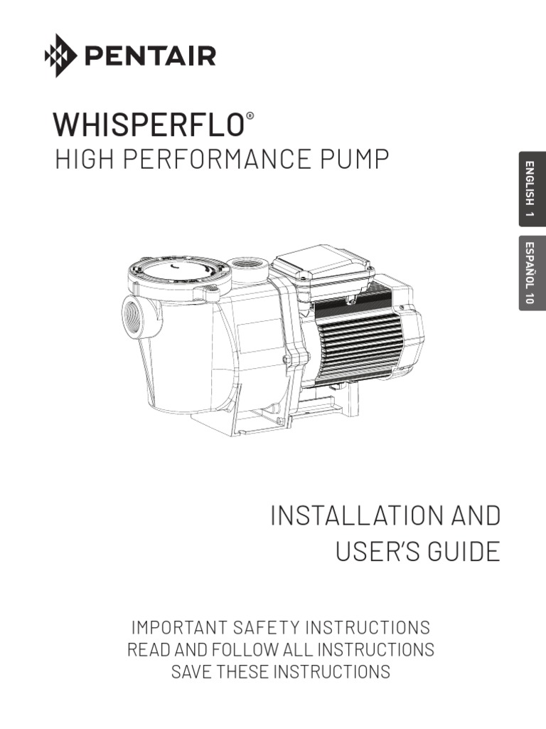 PENTAIR WHISPERFLO Manual-English-Spanish | PDF | Manufactured Goods ...