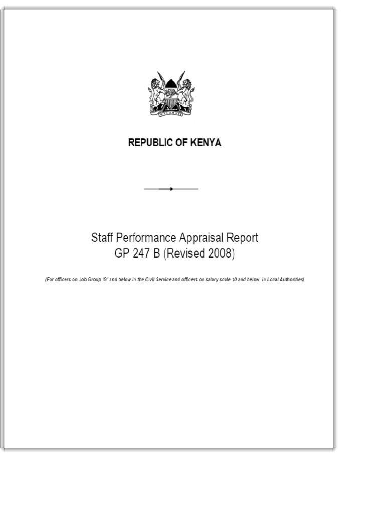 Staff Performance Appraisal Report GP 247 B (Revised 2008) - PDF | PDF