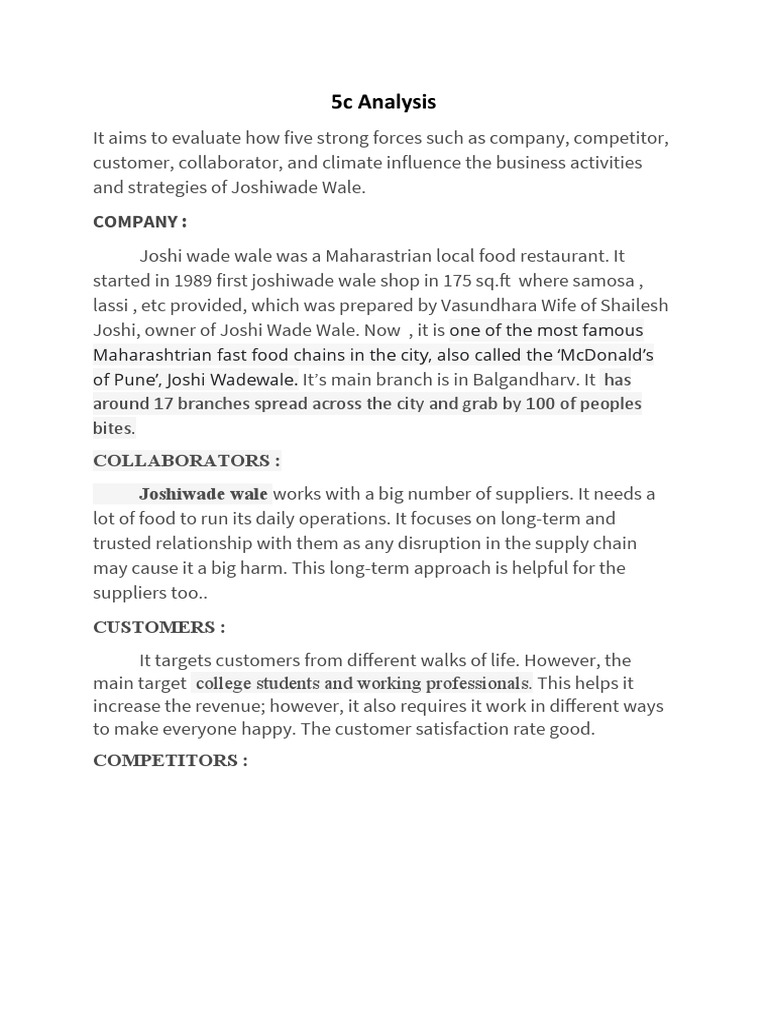 5c Analysis | PDF