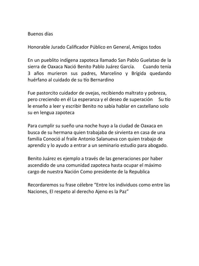 Oratoria A Juarez | PDF