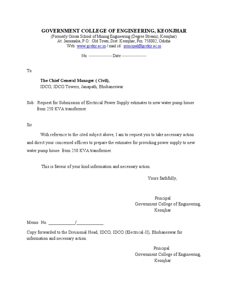 New Pump House Estimate Letter To IDCO | PDF