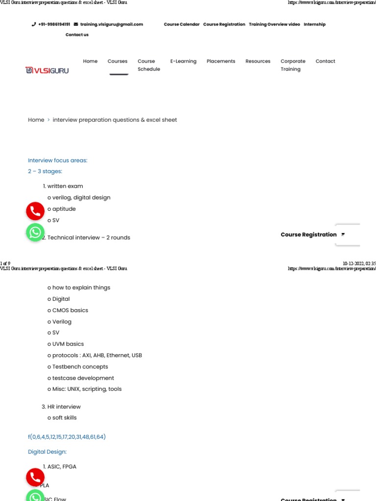 VLSI Guru Interview Preparation Questions & Excel Sheet - VLSI Guru | PDF | Electronic Circuits ...
