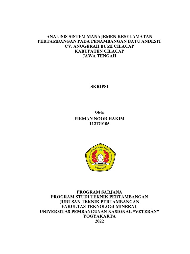 Skripsi UPN - SMKP Tambang Batu Andesit | PDF | Bisnis | Teknologi & Rekayasa