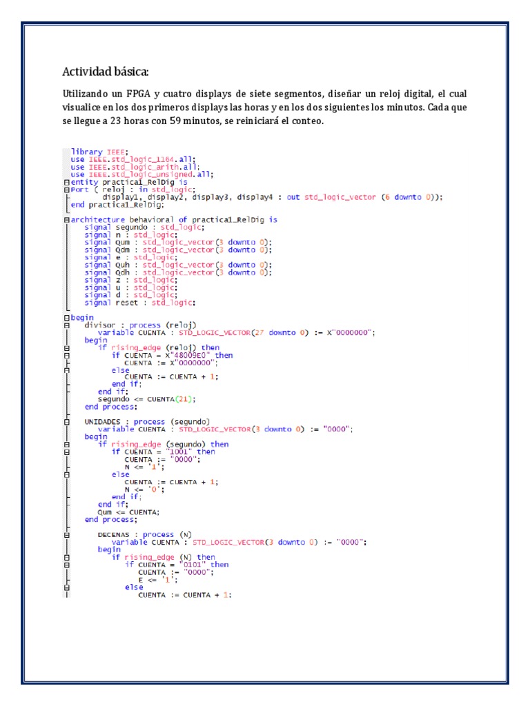 Reporte Práctica 1 | PDF | Reloj | Programación de computadoras