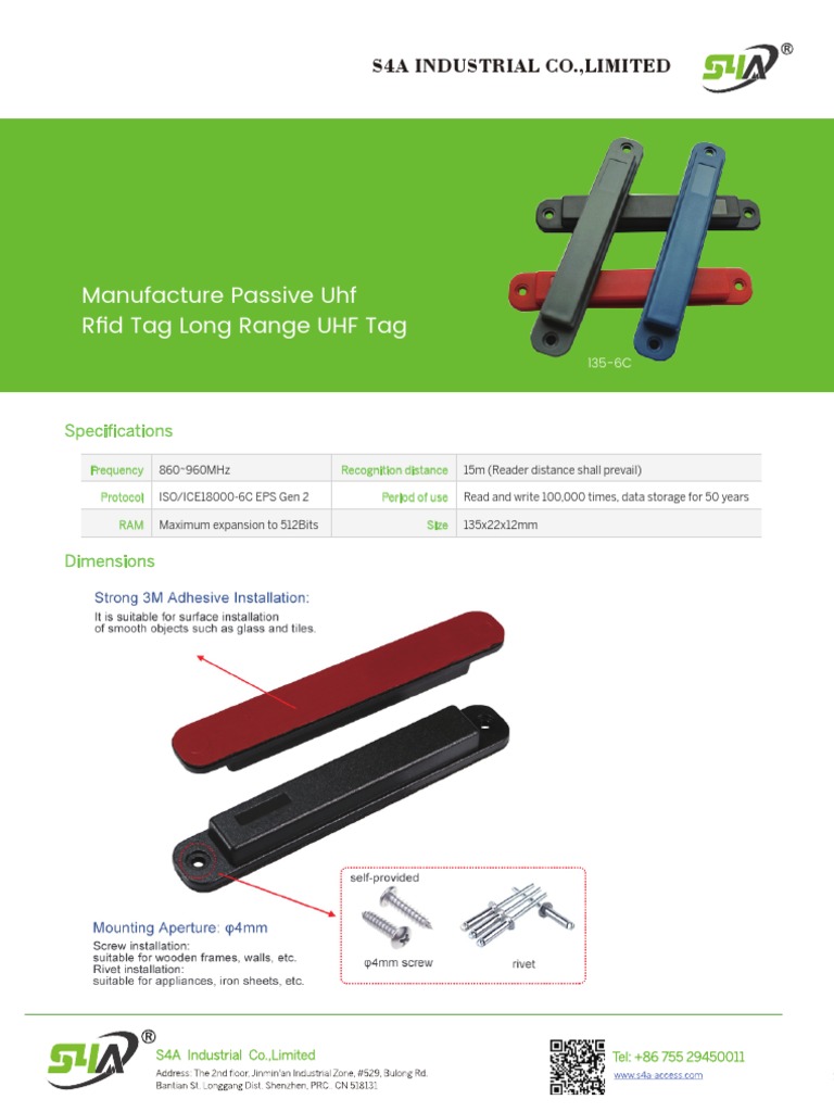 Manufacture Passive Uhf Rfid Tag Long Range UHF Tag | PDF