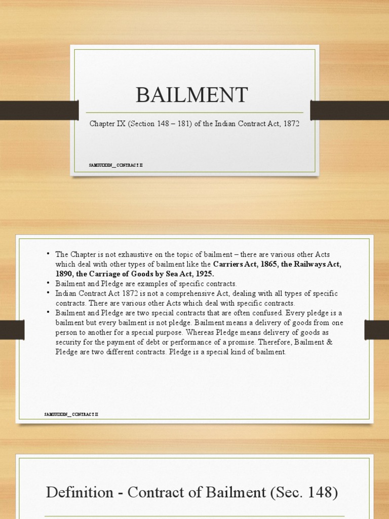 Bailment and Pledge | PDF | Loans | Indemnity