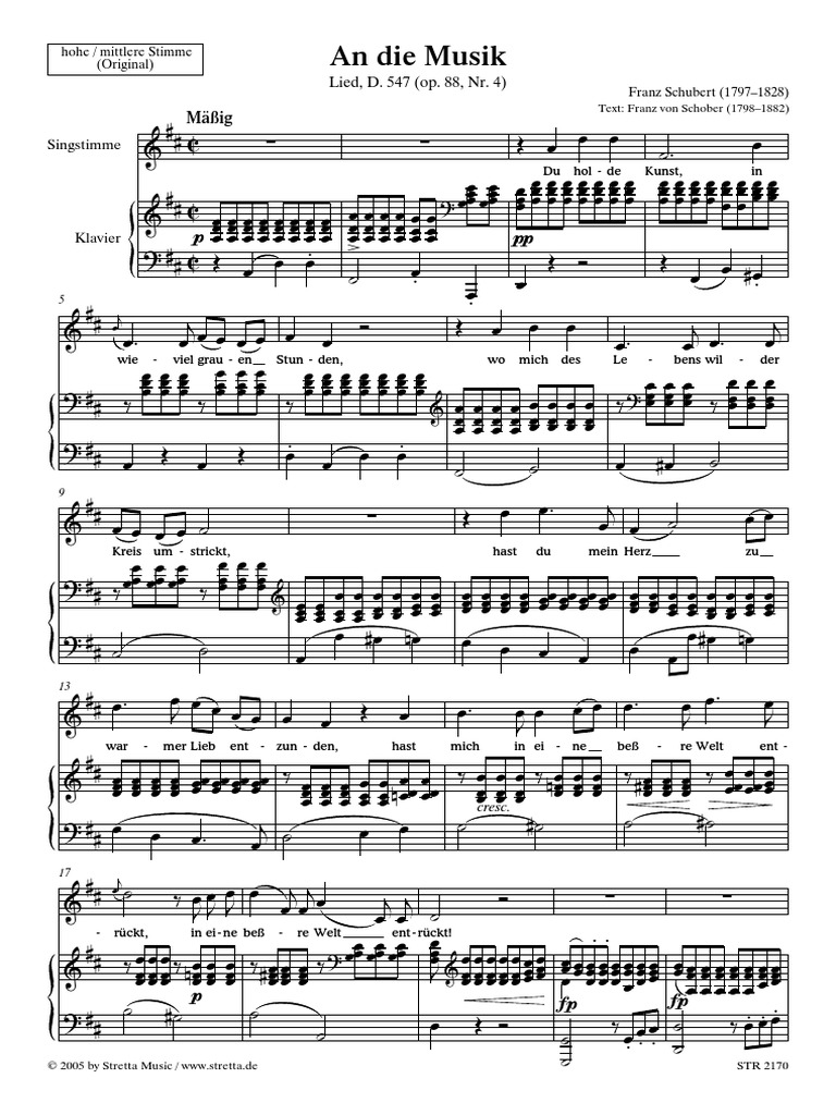 Schubert An Die Musik | PDF