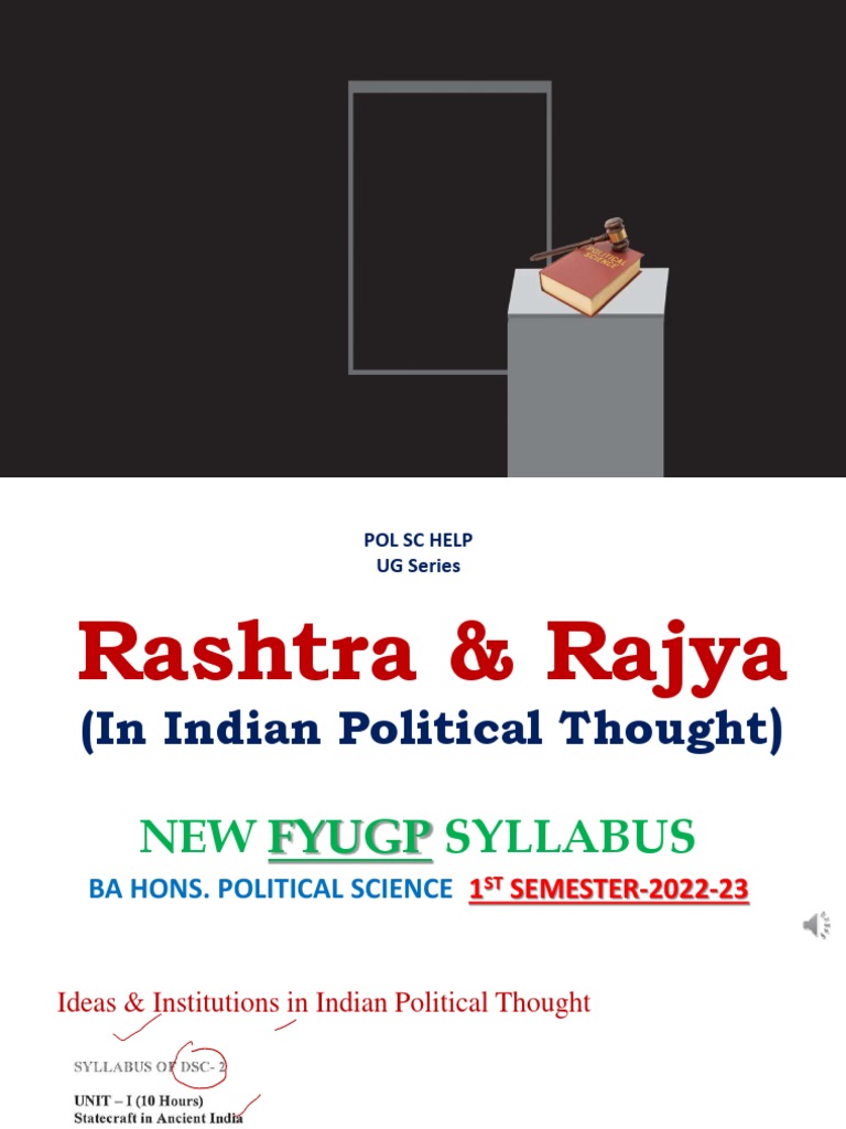 Rashtra & Rajya: Key Concepts in Indian Political Thought | PDF ...