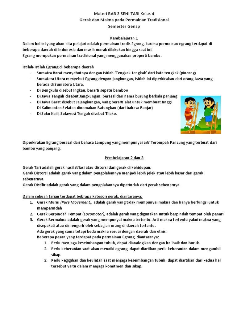 Materi BAB 2 SENI TARI Kelas 4 | PDF