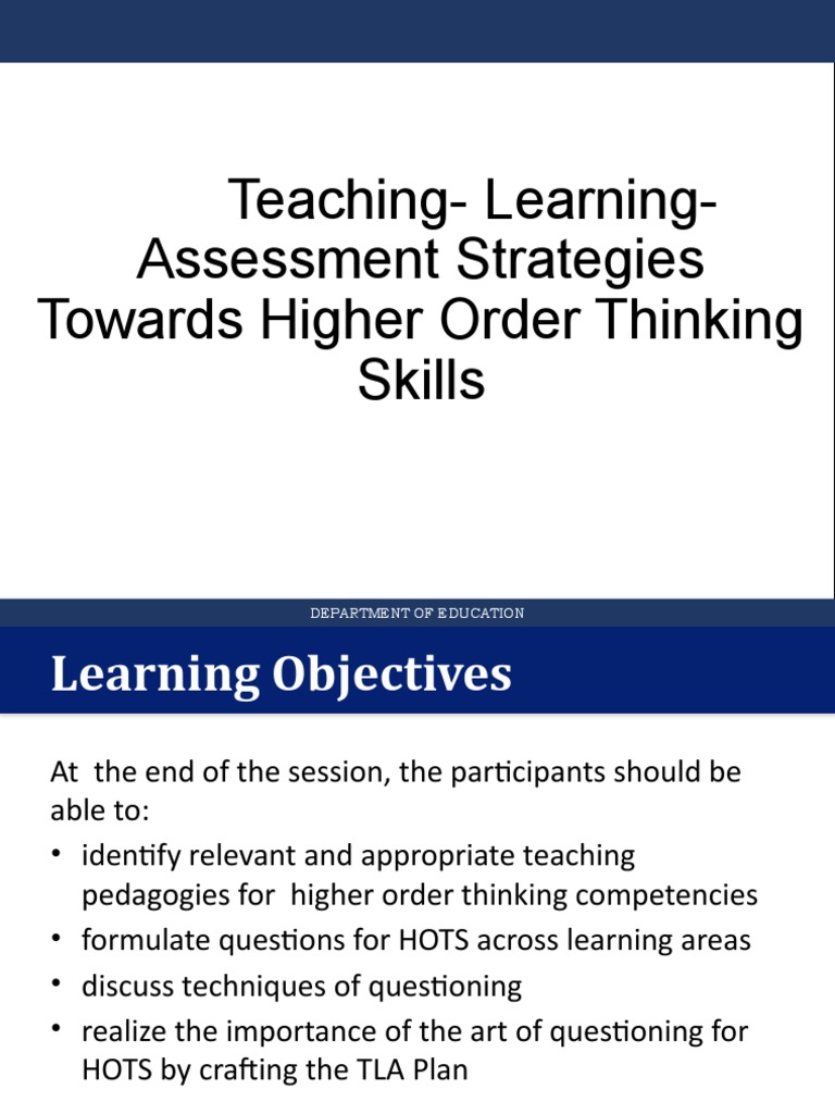 Tla Hots | PDF | Learning | Differentiated Instruction