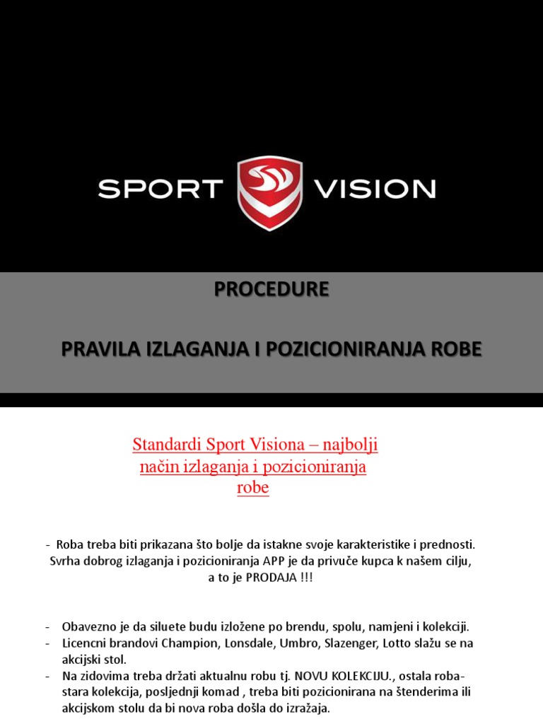 5.1. Pravila Izlaganja I Pozicioniranja Robe | PDF