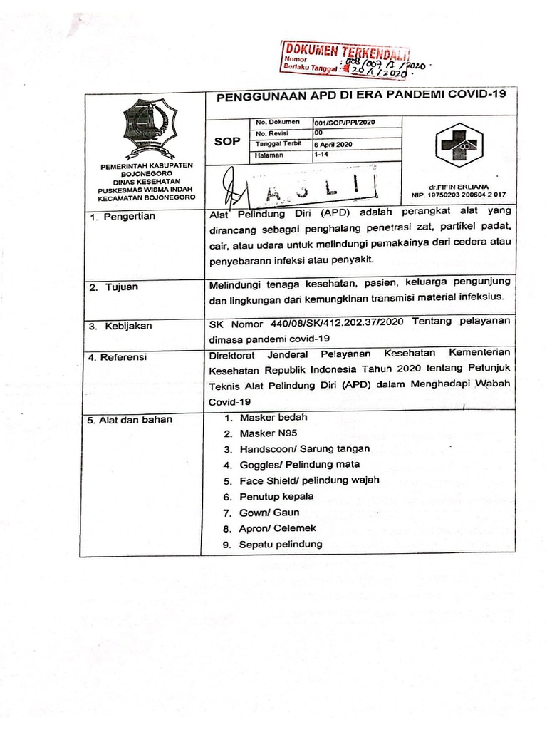 Scan SOP Penggunaan APD Di Era Pandemi C | PDF