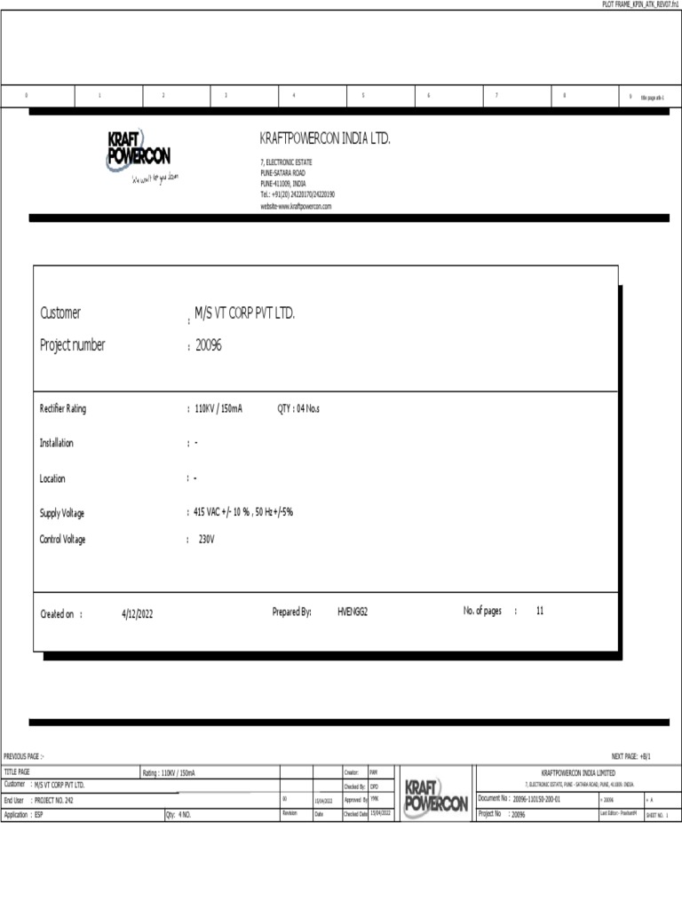 20096-Approval Drawing Rev1 | PDF | Electrical Engineering ...