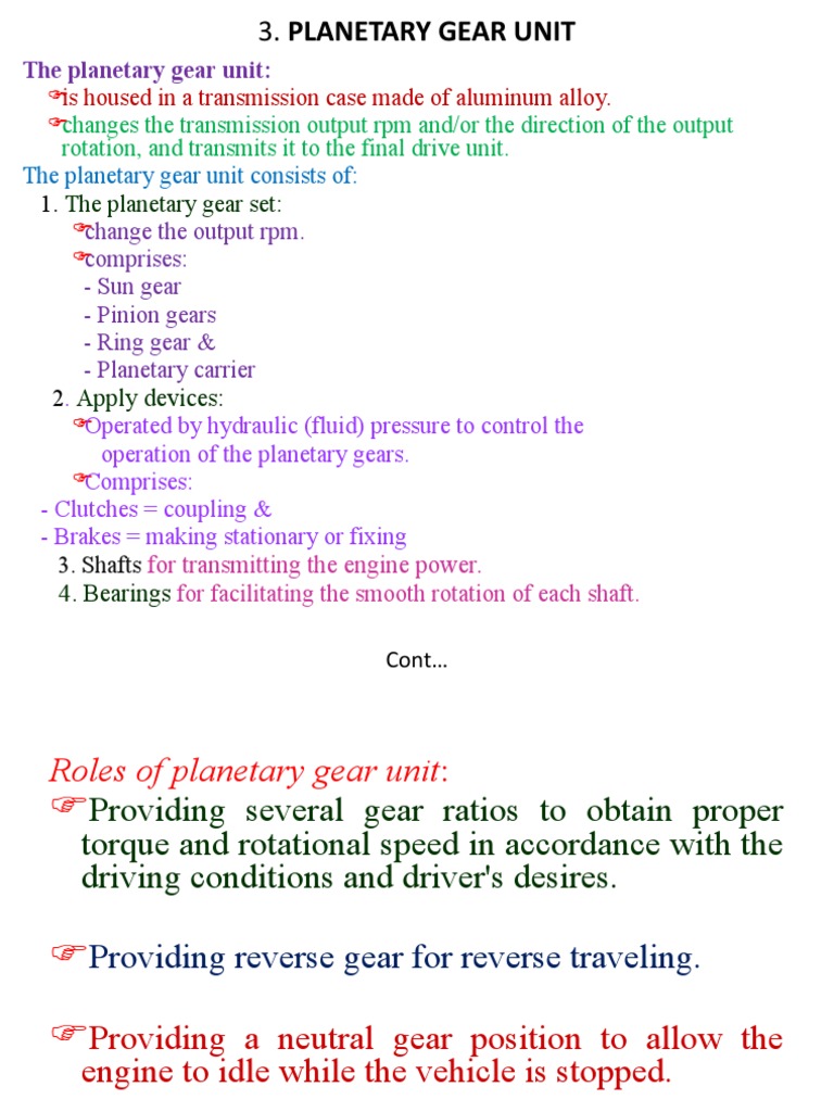 Planetary Gear Unit-PPT 3 | PDF