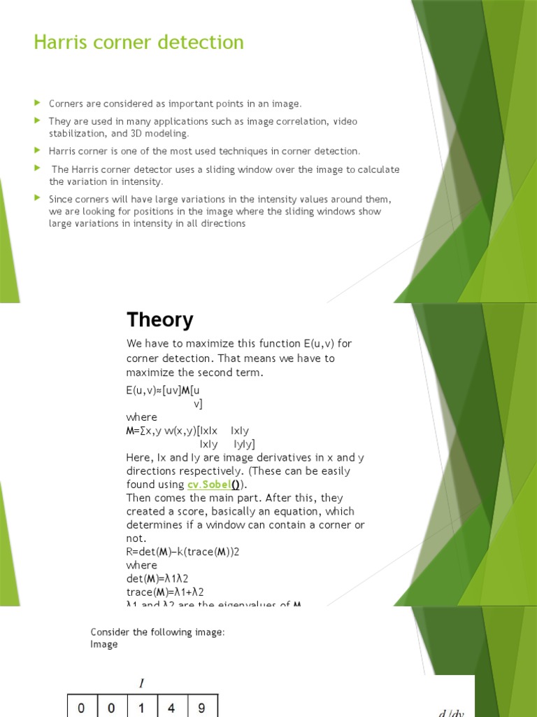 Harris Corner Detection | PDF | Teaching Methods & Materials | Science & Mathematics
