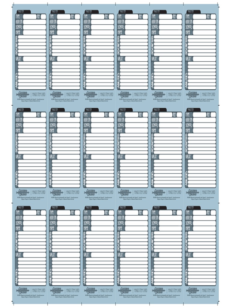 Magic Item Cards | PDF | Wizards Of The Coast | Dungeons & Dragons