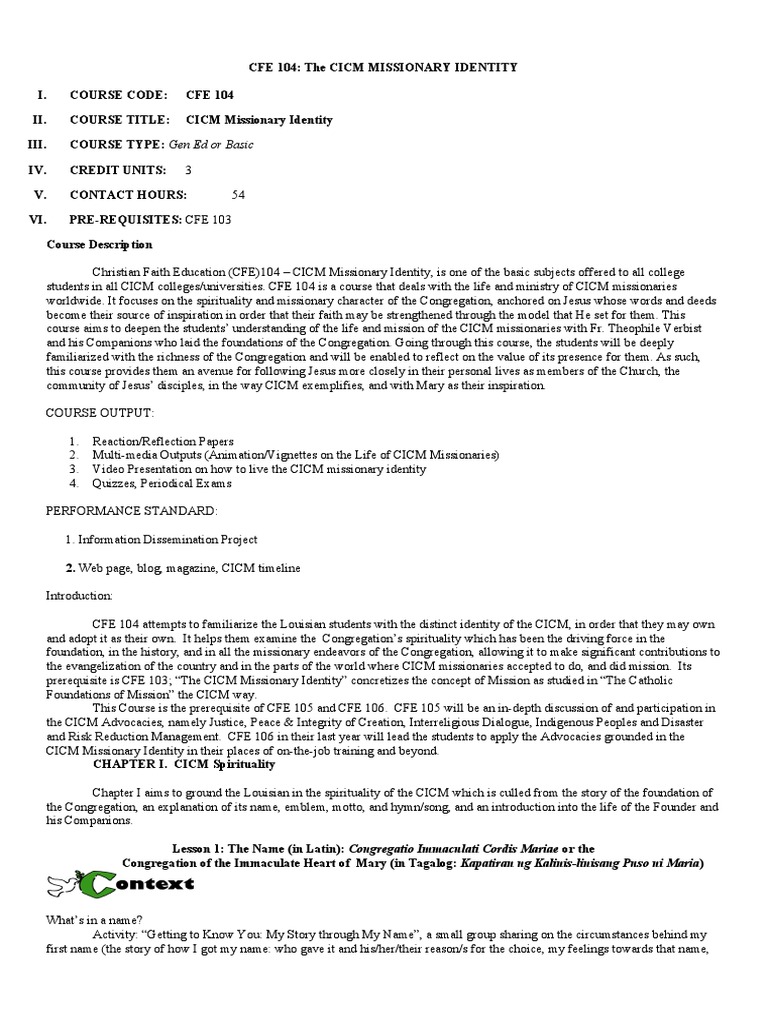 Cfe 104 Prelims | Download Free PDF | Jesus | Mary, Mother Of Jesus