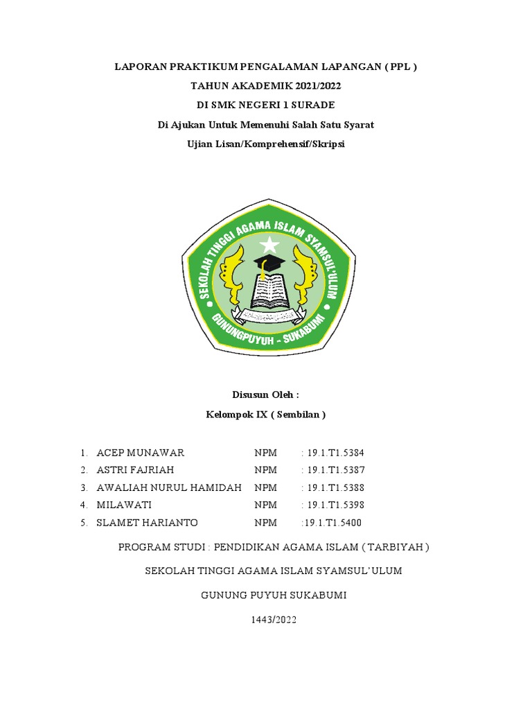 Laporan Praktikum Pengalaman Lapangan | PDF | Sains & Matematika